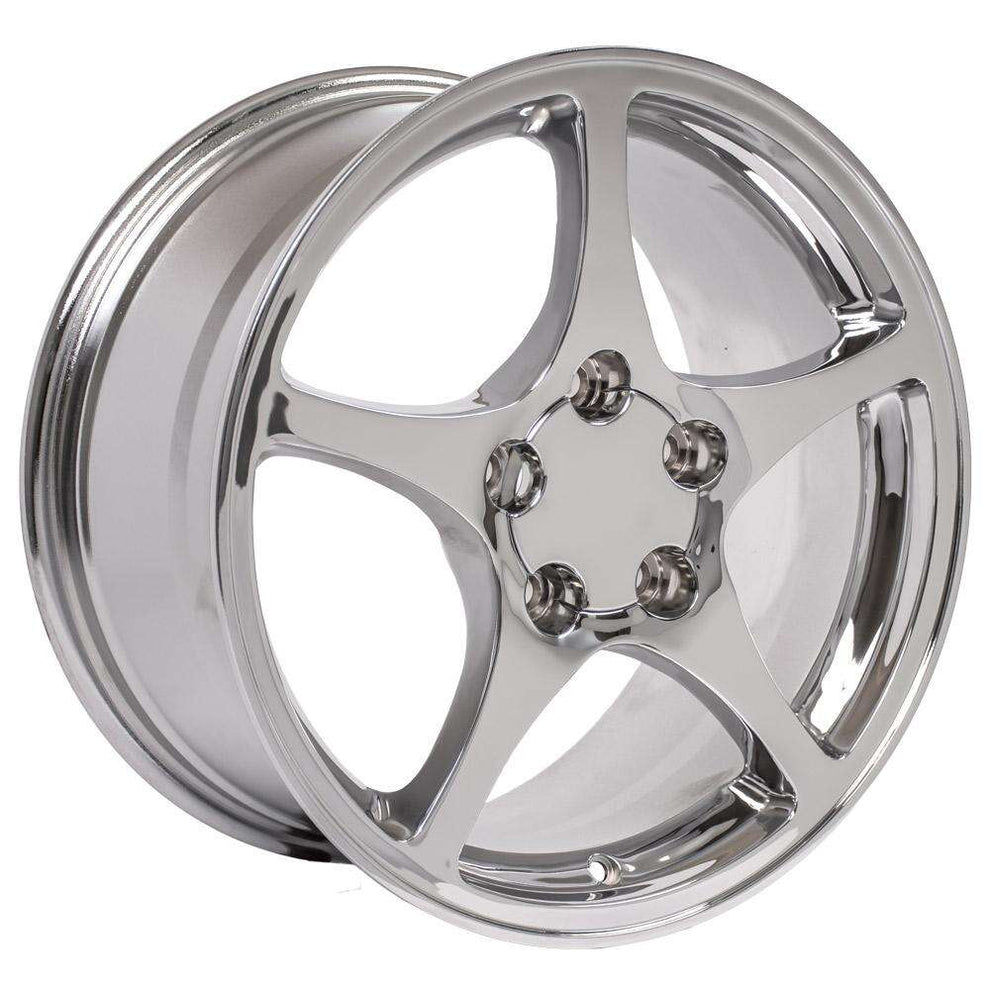 C5 Corvette 5-Spoke Replica Wheel Sets - Chrome – Surf City Corvettes