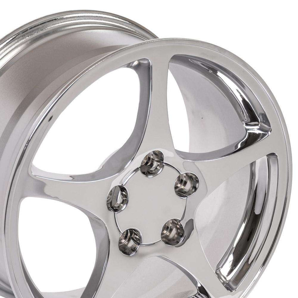 C5 Corvette 5-Spoke Replica Wheel Sets - Chrome – Surf City Corvettes