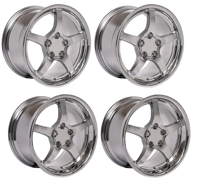 C5 Corvette 5-Spoke Deep Dish Wheel Sets - Chrome – Surf City Corvettes