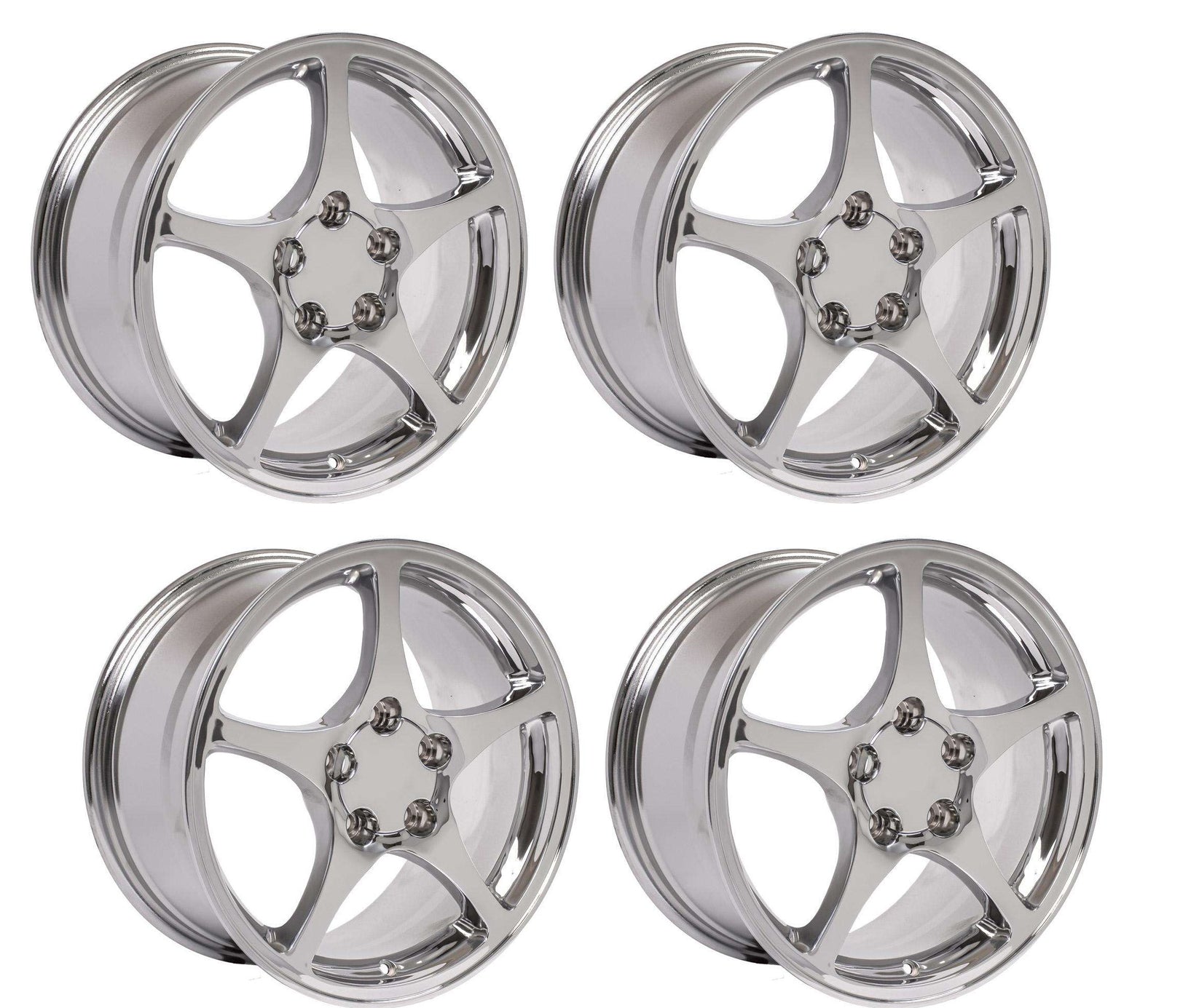 C5 Corvette 5-Spoke Replica Wheel Sets - Chrome – Surf City Corvettes