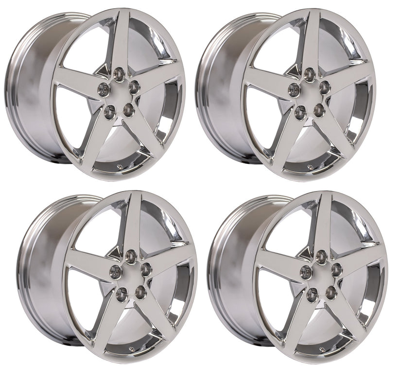 C6 Corvette 5-Spoke Replica Wheel Sets - Chrome – Surf City Corvettes