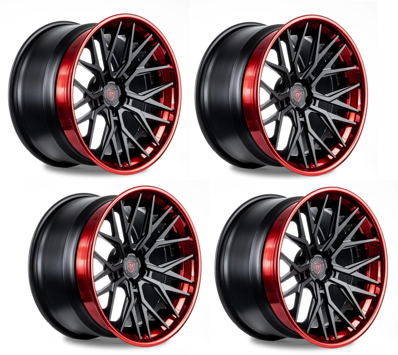 Rohana Forged RFG3 Wheels for C6-C7 Corvettes - Black w/ Red Lip – Surf ...